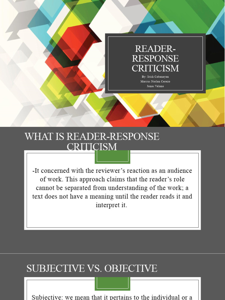 Reader-Response Criticism | PDF