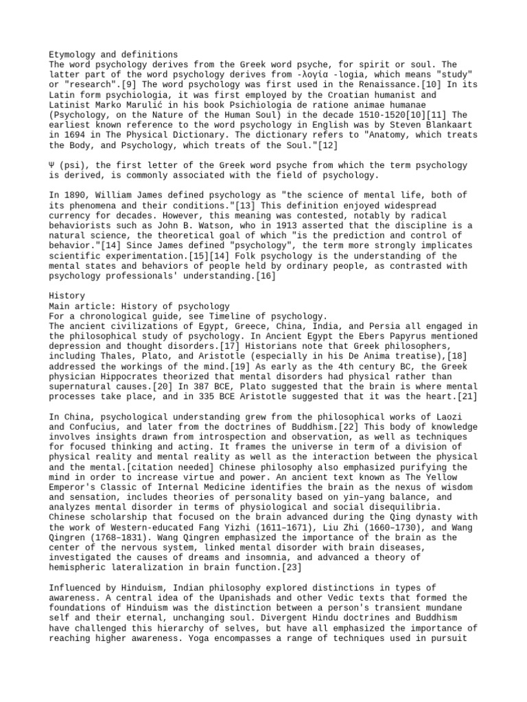 Etymology and Definitions | PDF | Psychology | Psychoanalysis