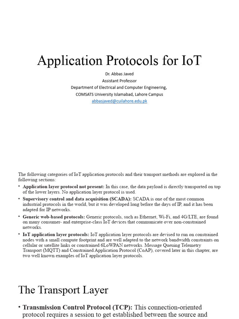 IoT Application Protocols Overview | PDF | Osi Model | Computer Network