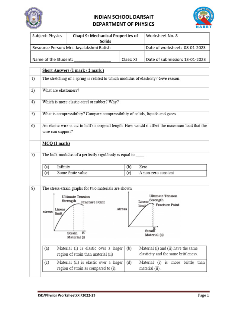 Solids | PDF | Deformation (Engineering) | Elasticity (Physics)