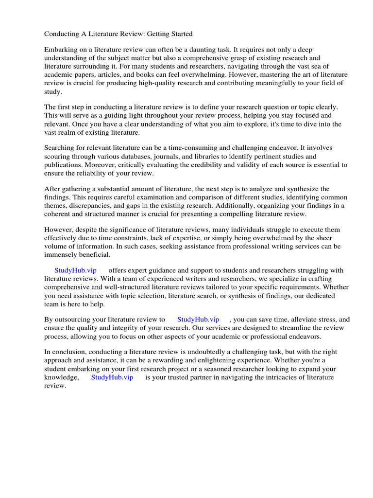 Conducting A Literature Review Getting Started | PDF | Knowledge ... Conducting A Literature Review Getting Started | PDF | Knowledge ...