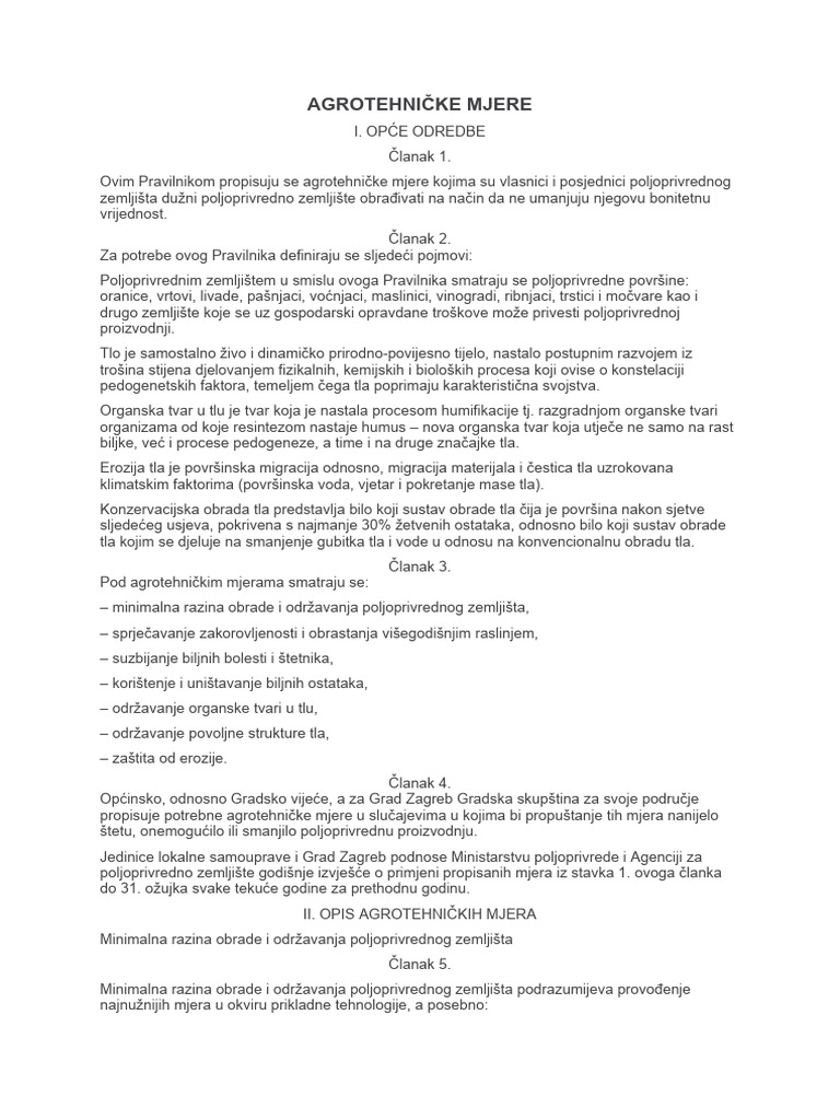 Agrotehničke Mjere | PDF
