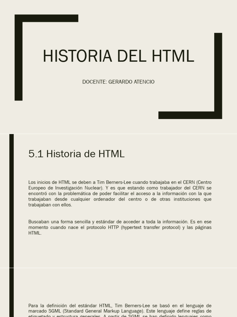 Historia y Evolución de HTML | PDF | HTML | Consorcio Mundial de la red