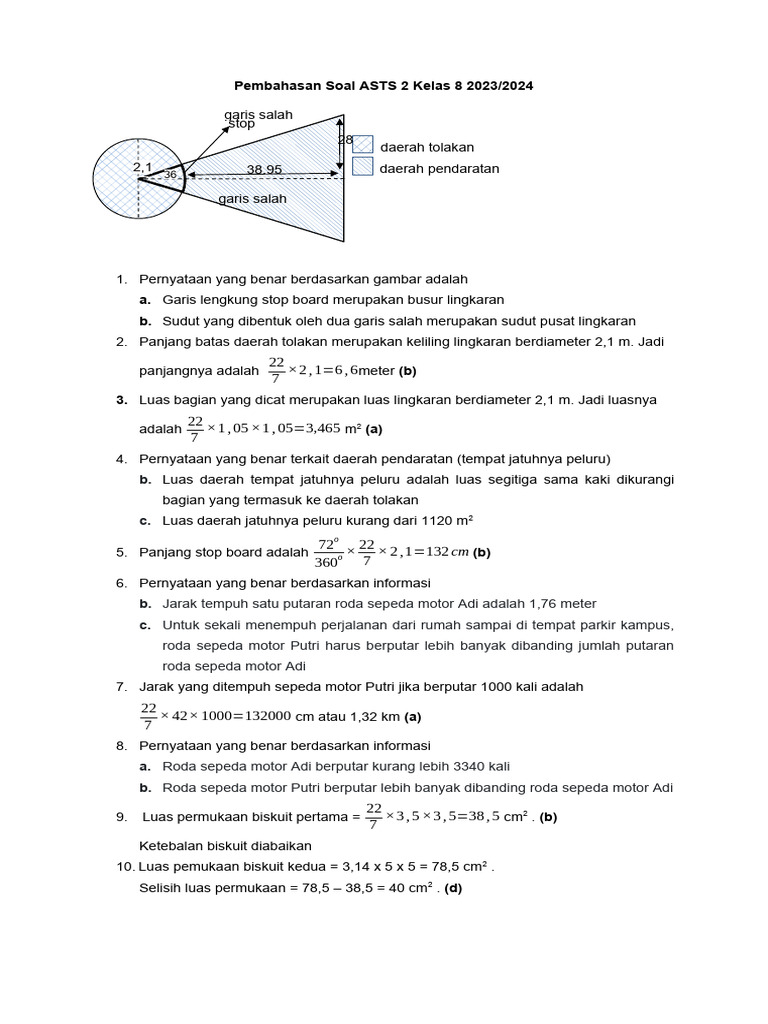 Pembahasan Soal ASTS Kelas 8 2023/2024 | PDF | Griya & Taman