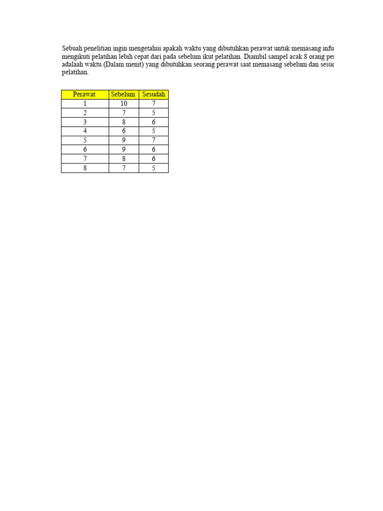 Sampel Berpasangan Uji T - Analisis Data Bisnis | PDF