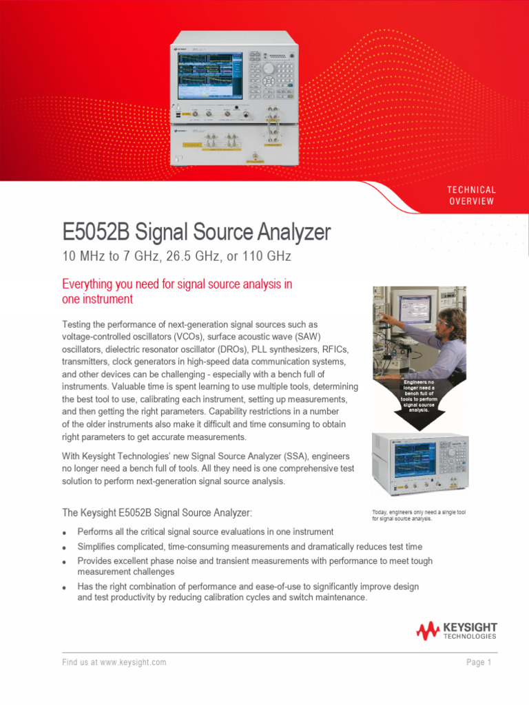 E5052B Signal Source Analyzer | PDF | Spectral Density | Microwave