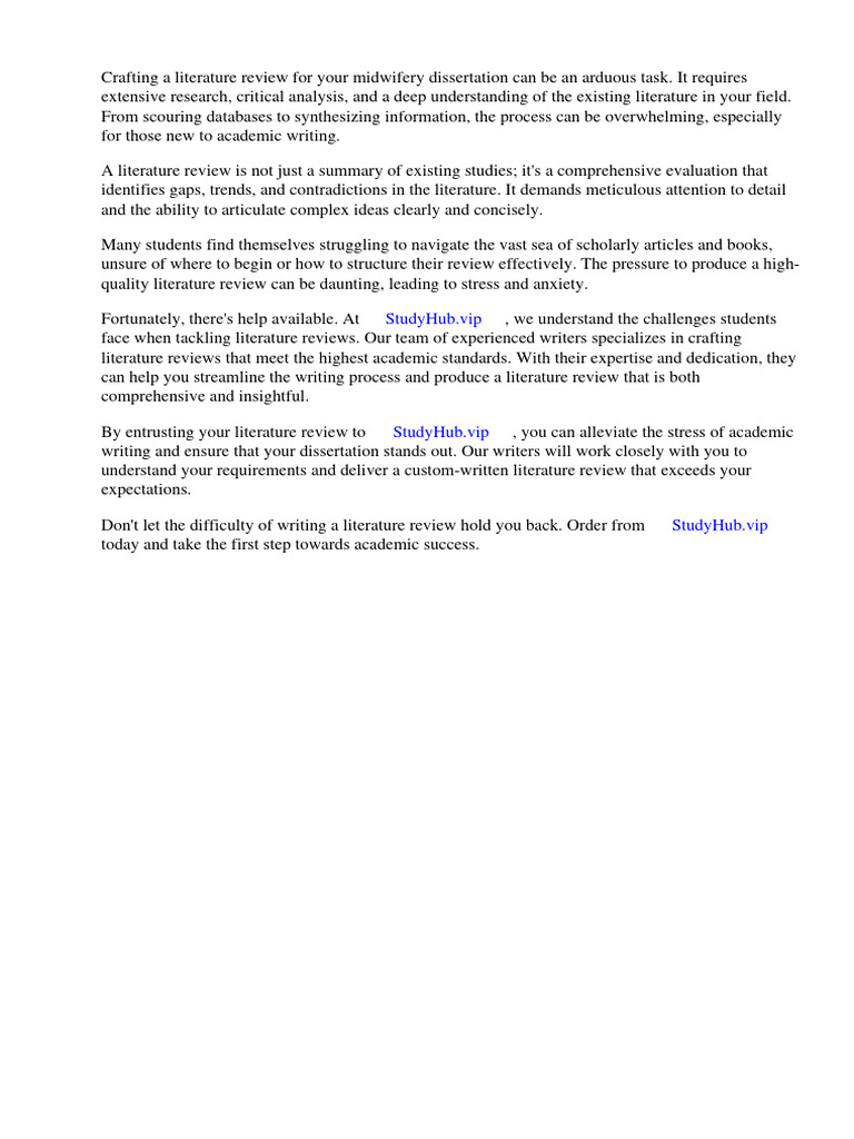 Midwifery Dissertation Literature Review | PDF | Childbirth | Midwifery