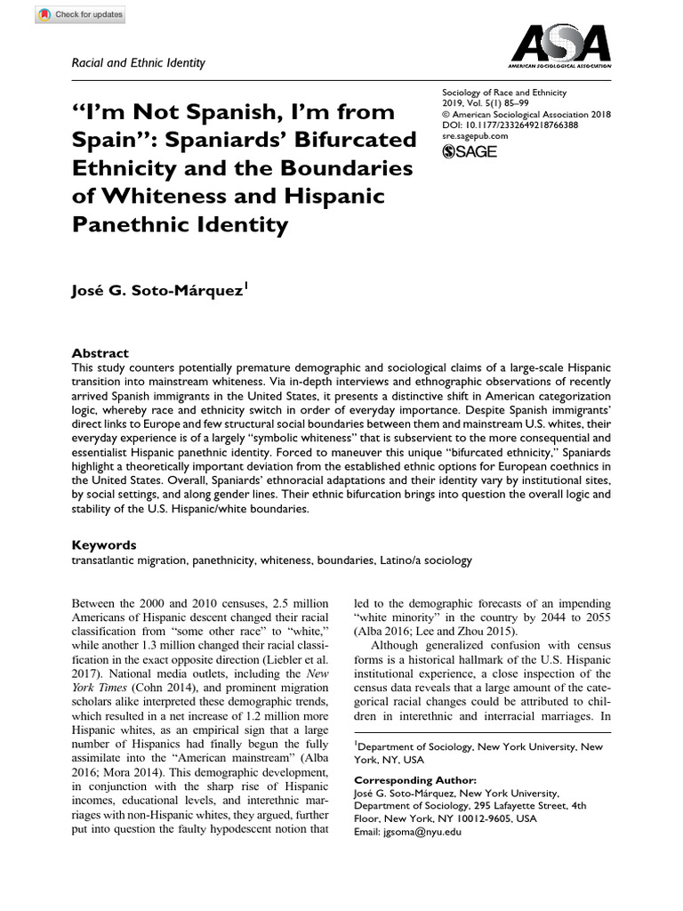 Spaniards' Ethnic Identity in America | PDF | Hispanic And Latino ...
