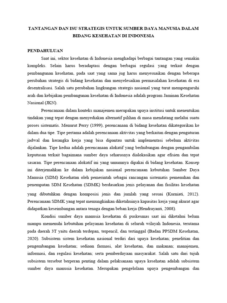 Tantangan SDM Kesehatan di Indonesia | PDF