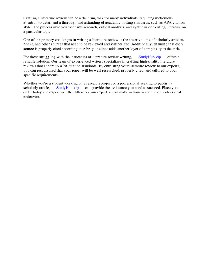 Literature Review Citation Apa | Download Free PDF | Citation | Apa Style