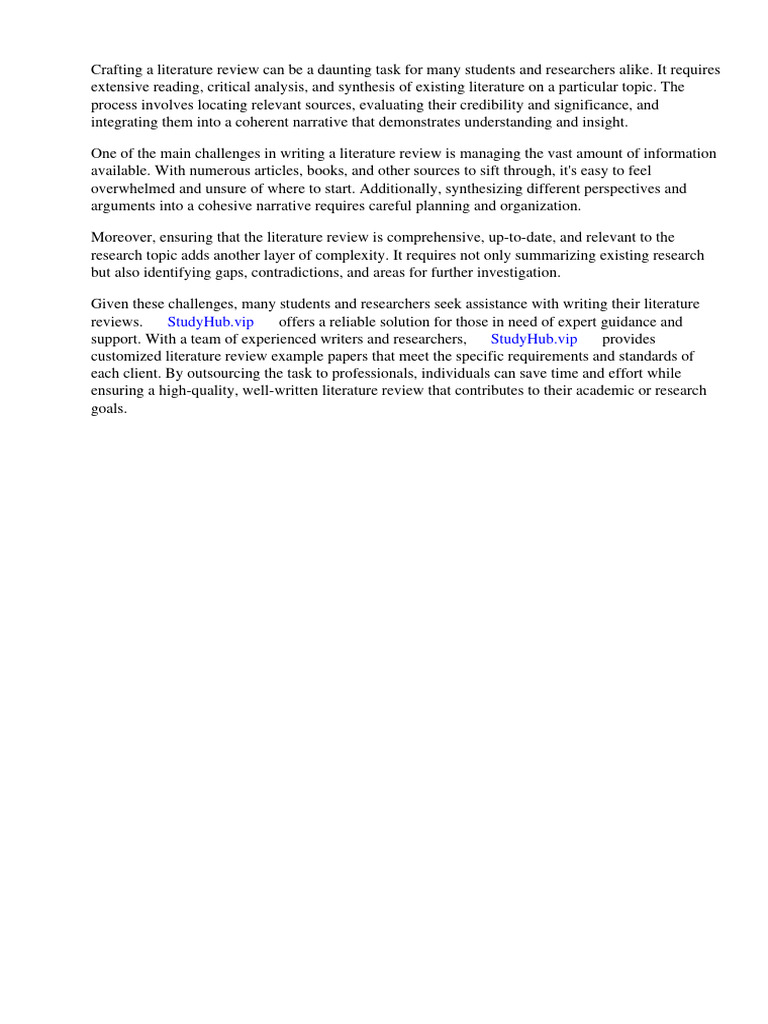 Literature Review Example Paper | PDF | Systematic Review | Literature ...
