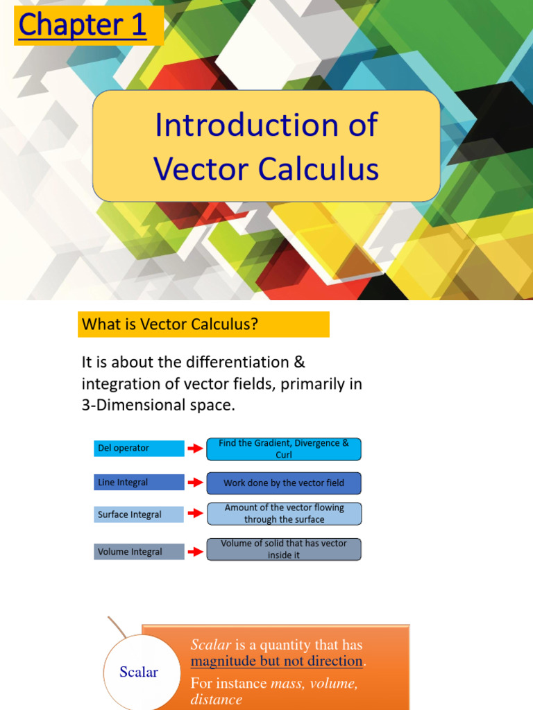 WEEK 1 - Introduction of Vector Calculus | PDF | Euclidean Vector | Derivative
