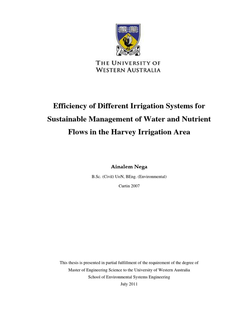 Nega Ainalem 2011 | PDF | Irrigation | Water