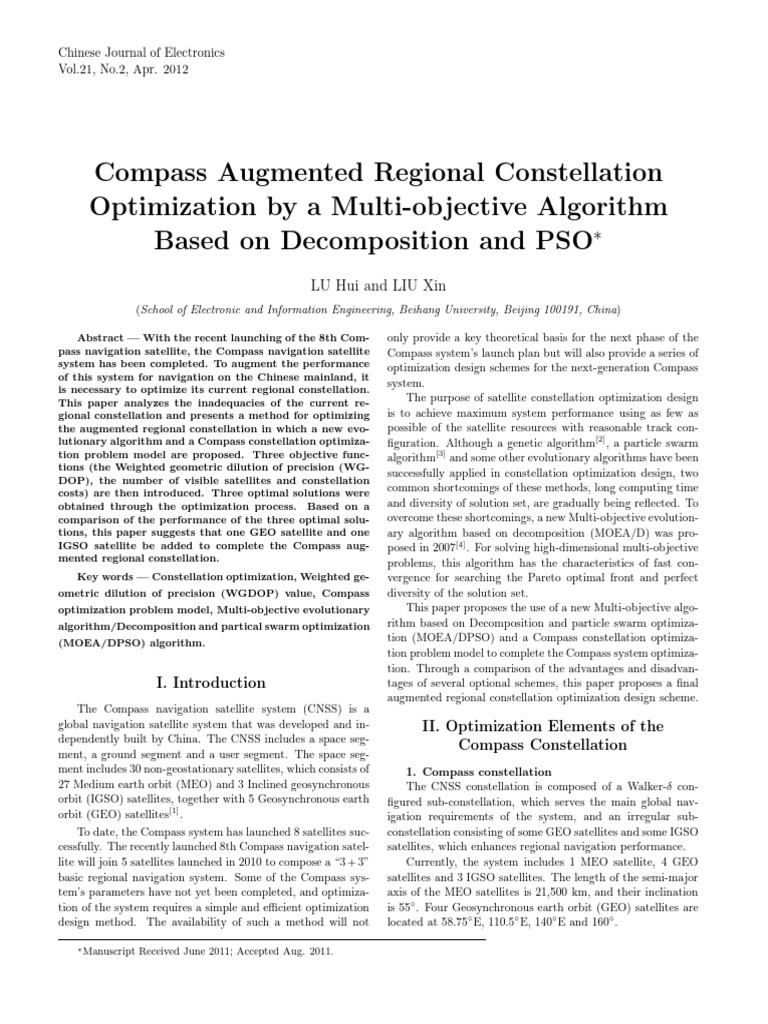 Compass Augmented Regional Constellation Optimization By A Multi