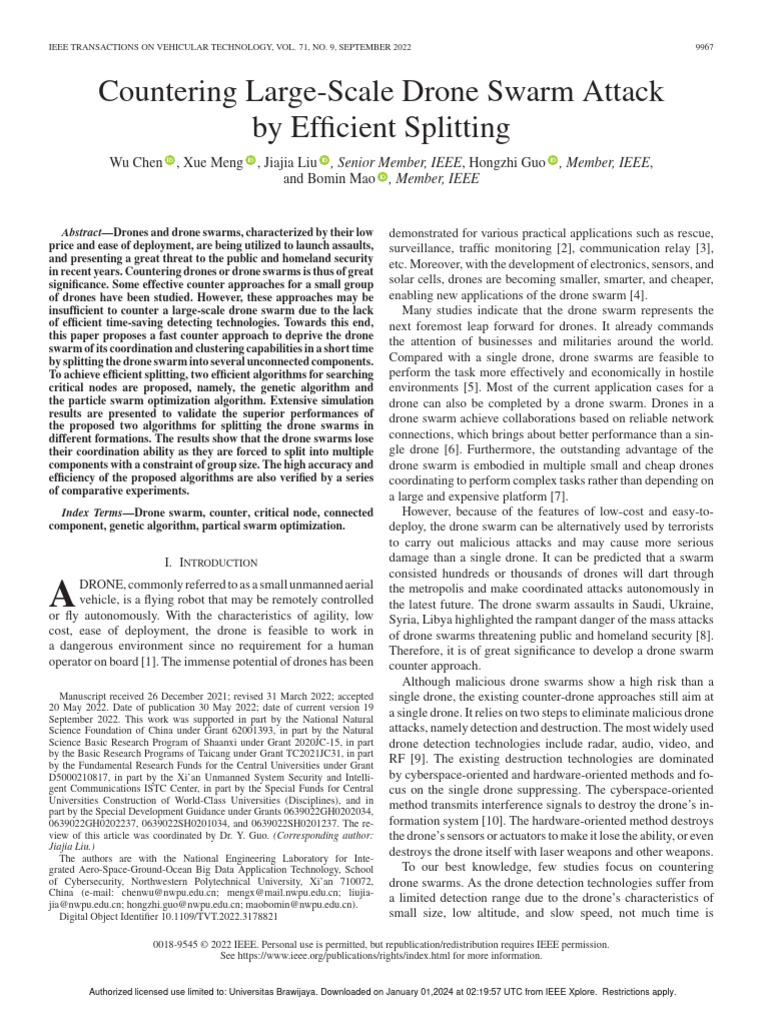 Countering Large-Scale Drone Swarm Attack by Efficient Splitting | PDF ...