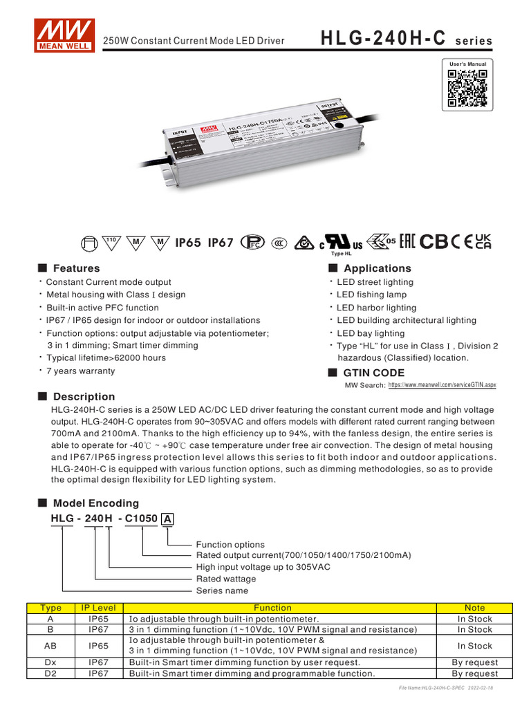 HLG-240H-C-SPEC | PDF