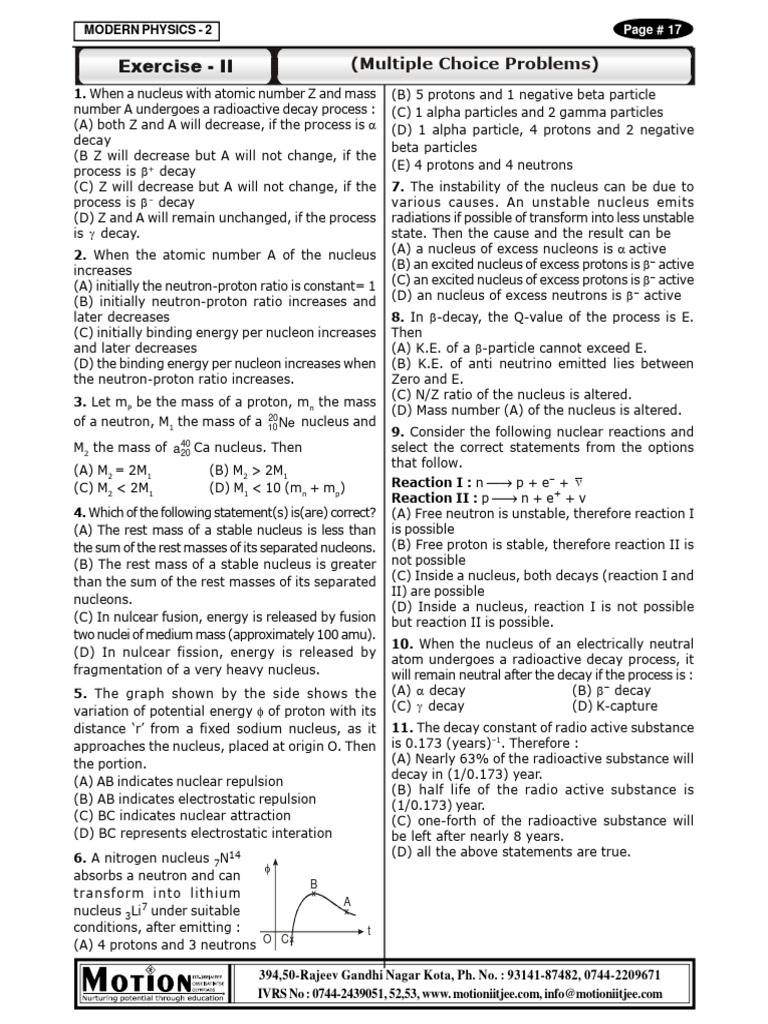 Exer 2 | PDF | Atomic Nucleus | Radioactive Decay