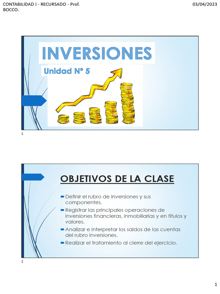 Cap 5 Inversiones | PDF | Interés | Contabilidad