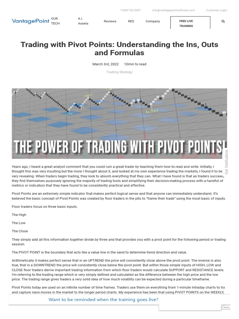 Trading With Pivot Points - Understanding The Ins, Outs and Formulas ...