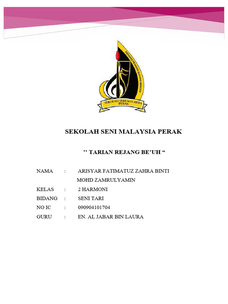 Folio Tarian Rejang Be'uh Arisyar FZ | PDF | Seni