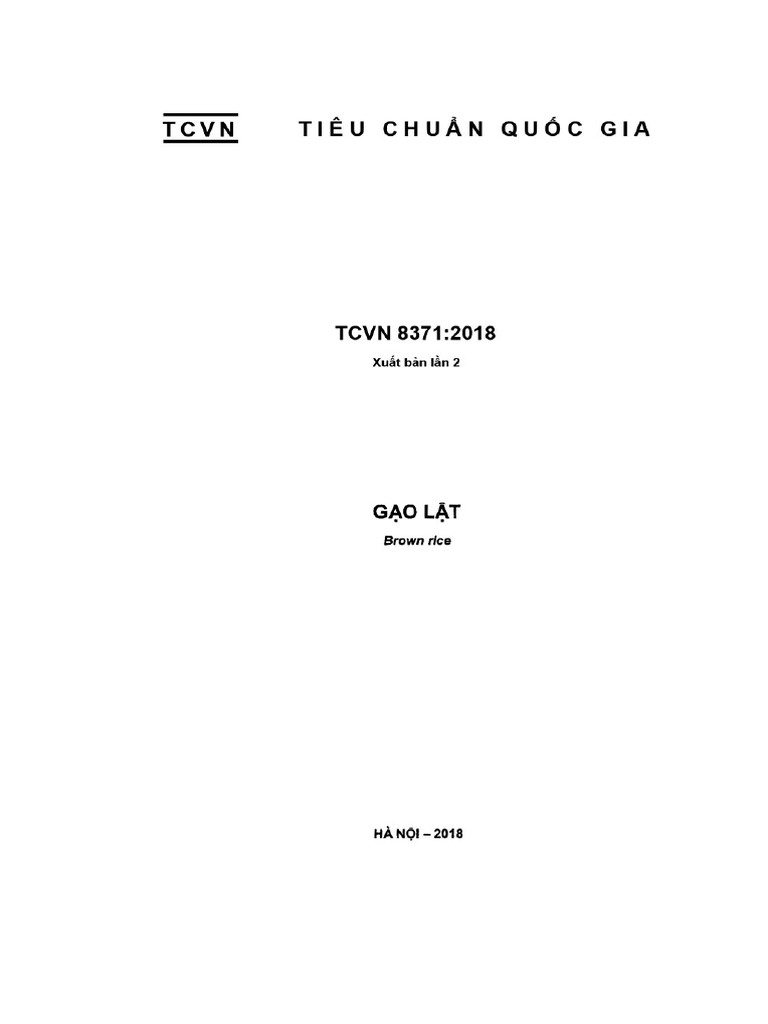 Tcvn 8371 - 2018 Gạo Lật | PDF