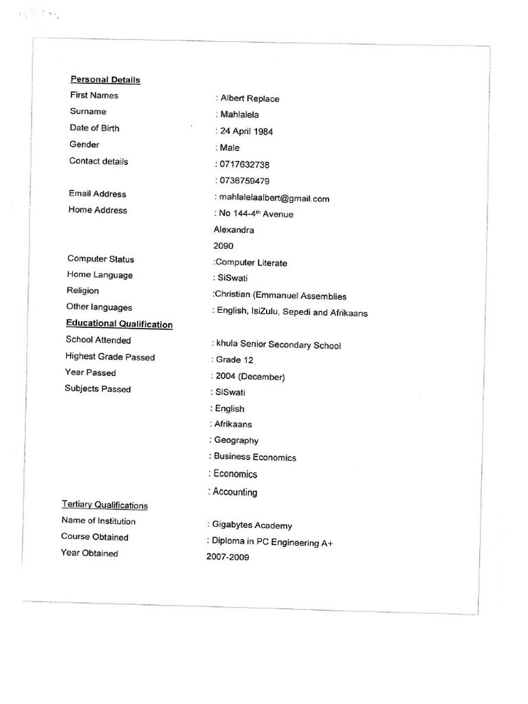 Cv1 Pdf