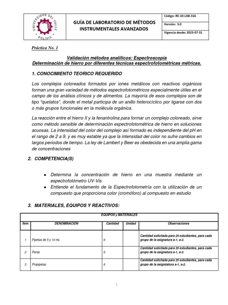 RE-10-LAB-316 METODOS INSTRUMENTALES AVANZADOS v3 | PDF | Diabetes ...