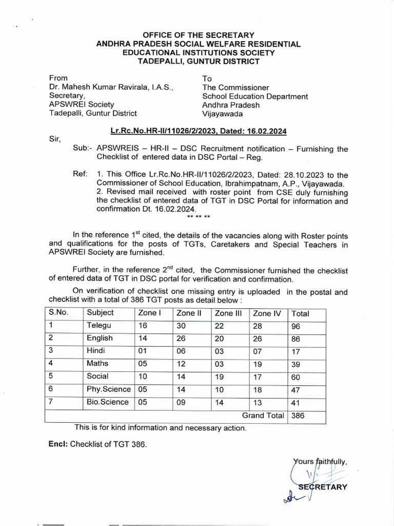 APSWREIS-Revised-2024 AP DSC Signed Copy-1 PDF | PDF