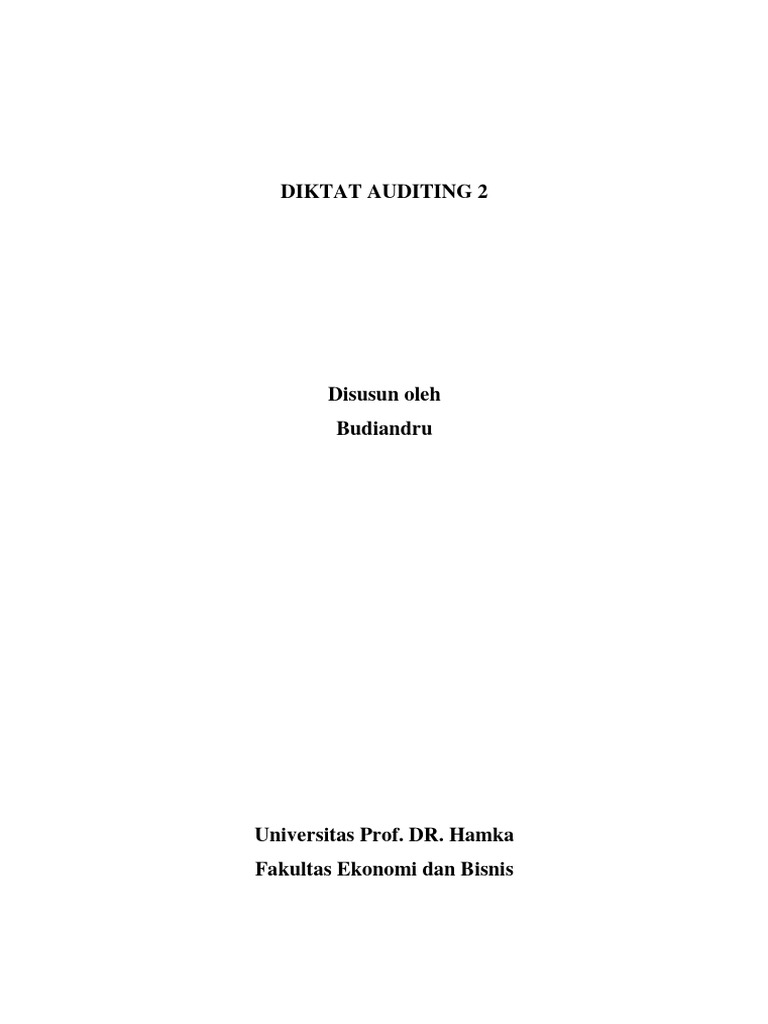 Diktat Auditing 2 | PDF