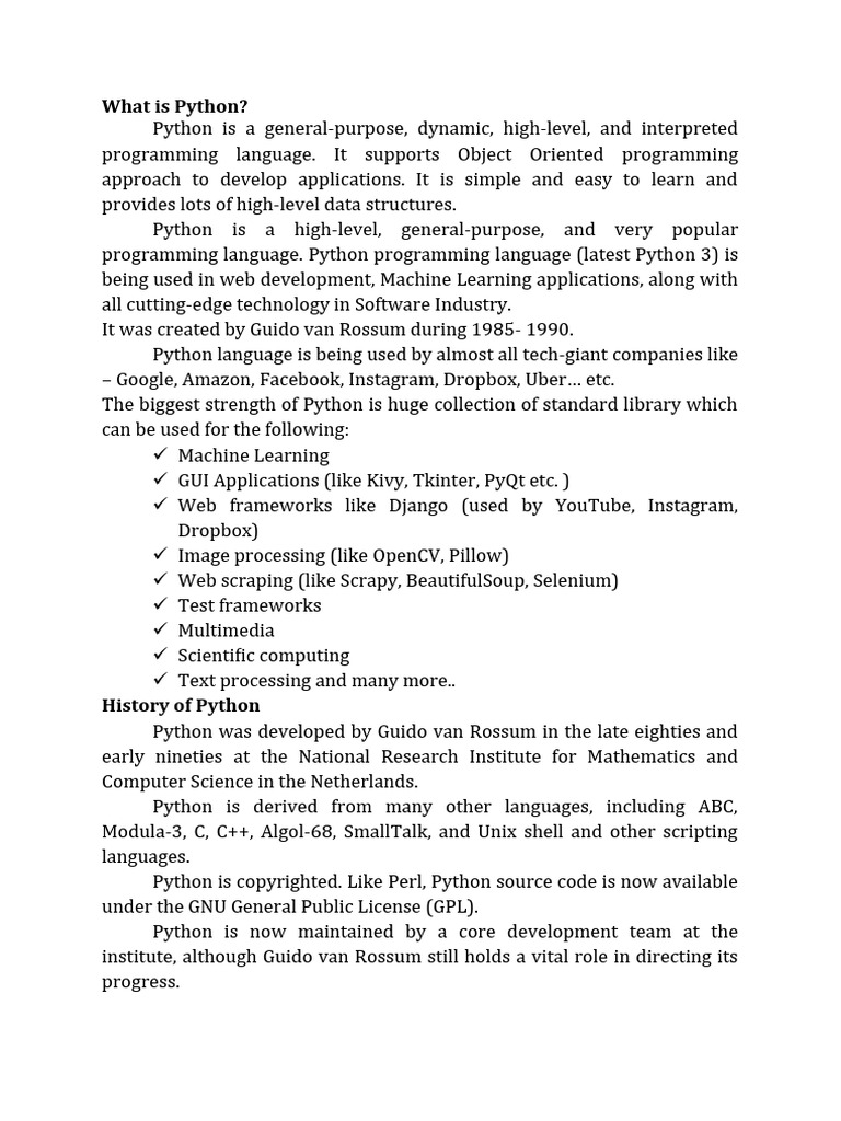 Python | Download Free PDF | Python (Programming Language) | Reserved Word