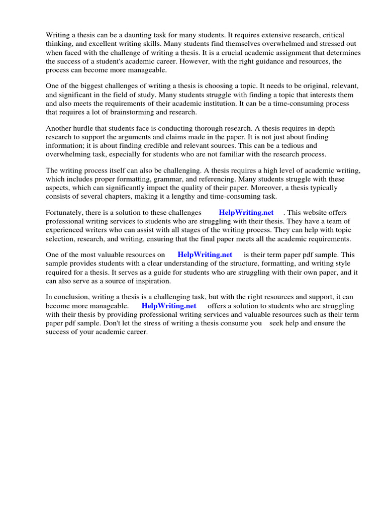 Term Paper PDF Sample | Download Free PDF | Academic Publishing ...