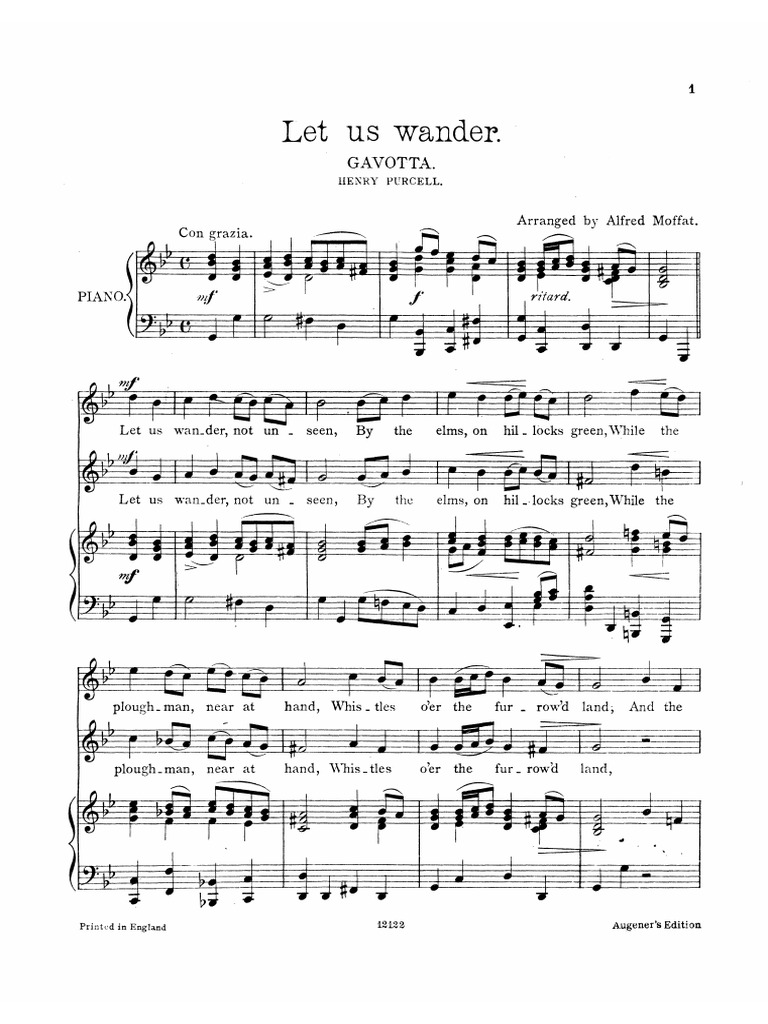 Purcell Let Us Wander | PDF