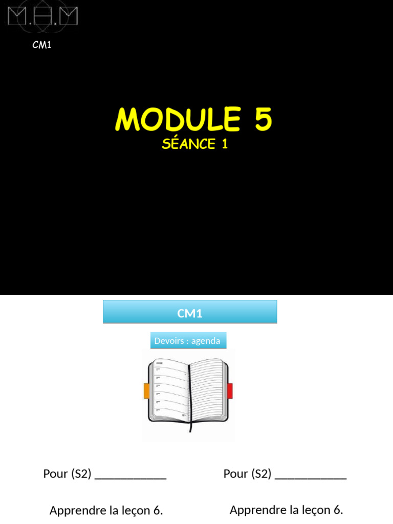 Module 05 Uniformise MHM CM1 | PDF | Ouverture (échecs) | Théorie (échecs)