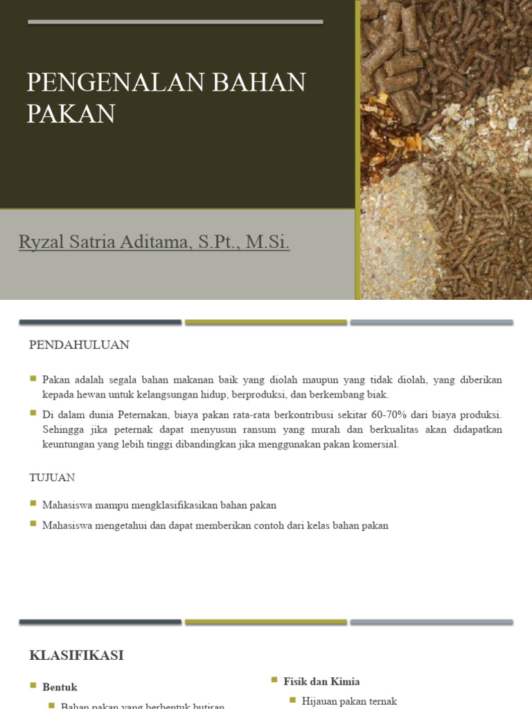 Klasifikasi dan Formulasi Ransum Pakan | PDF | Kesehatan Holistik ...