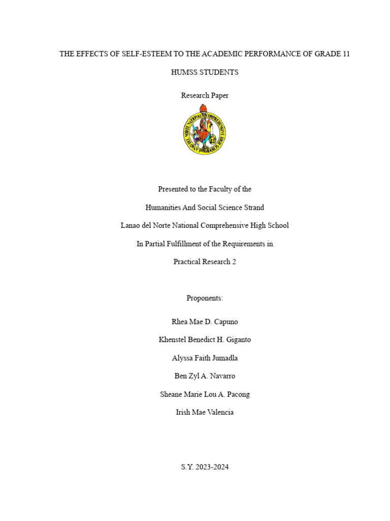 The Effects of Self Esteem To The Academic Performance of Grade 11 ...