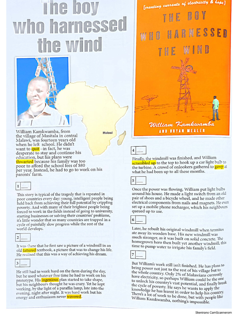 The Boy Who Harnessed The Wind 1-1 | PDF