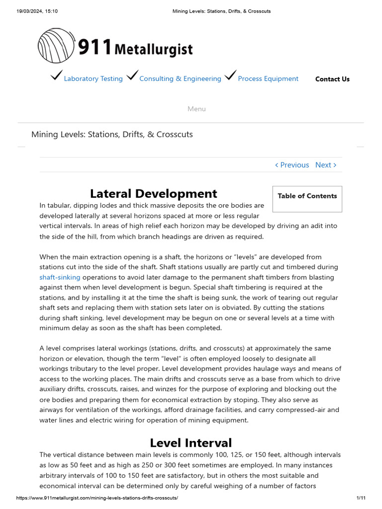 Mining Levels - Stations, Drifts, & Crosscuts | PDF | Mining | Fault ...