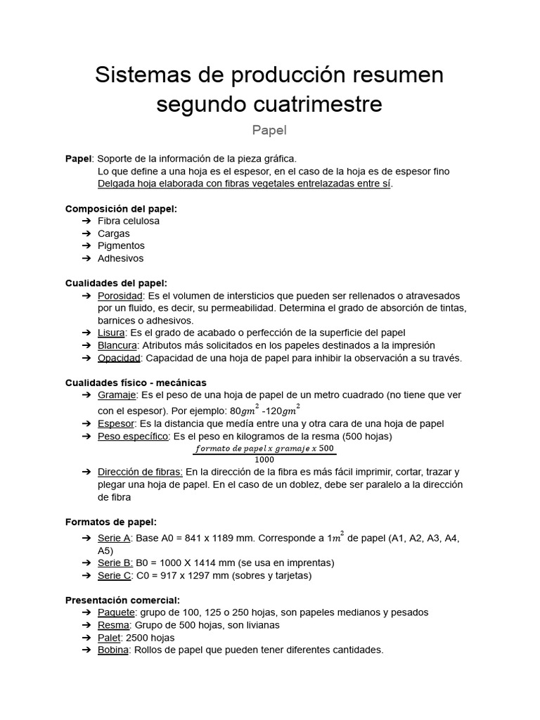 Sistemas de Producción Resumen Segundo Cuatrimestre | PDF | Grabado | Impresión