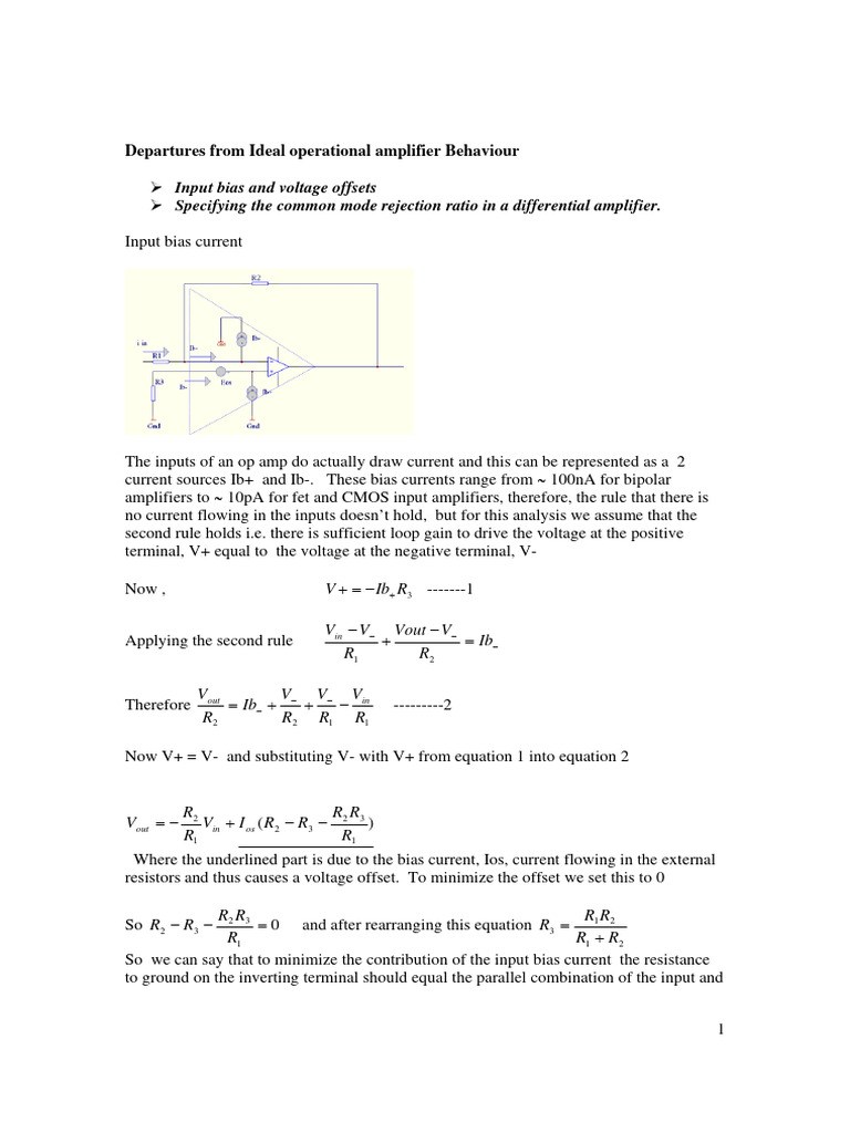 Non_ideal_op_amps notes 1 | PDF | Amplifier | Operational Amplifier