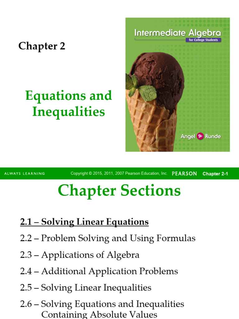 aics9e_ppt_2_1 (2) | PDF | Equations | System Of Linear Equations