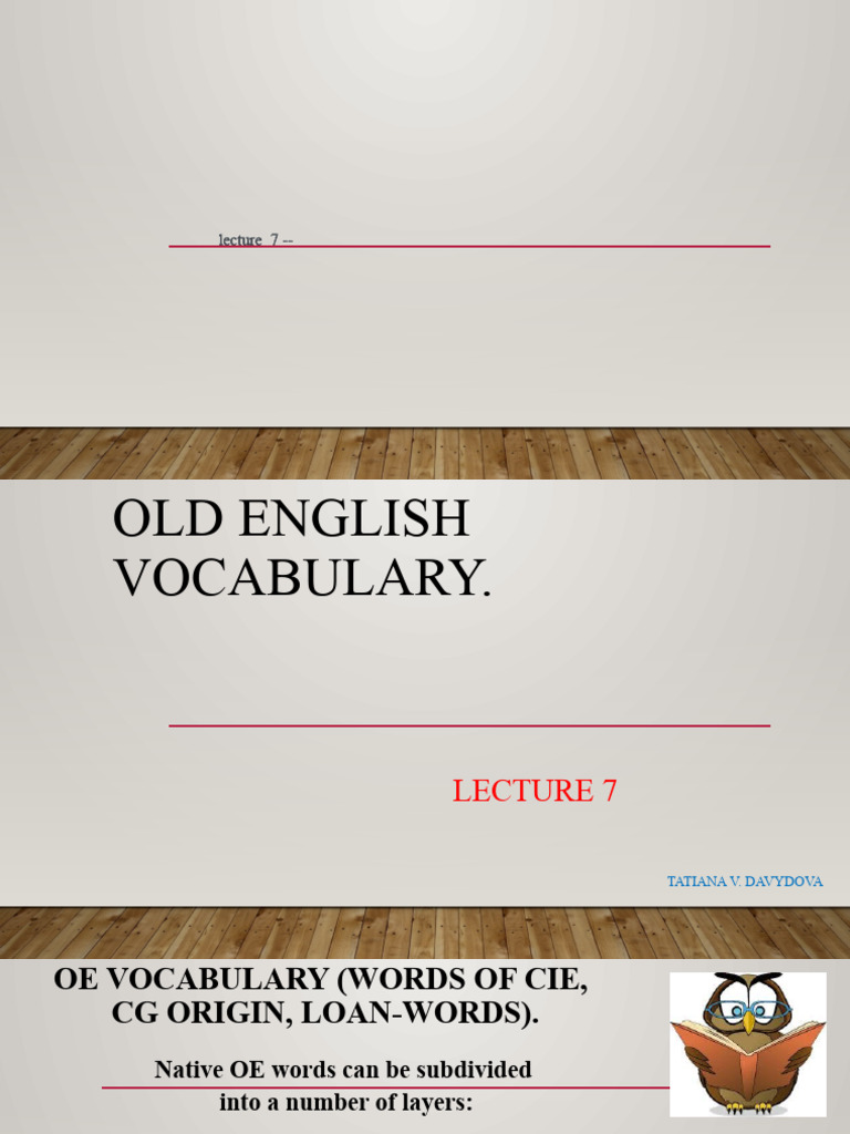 Lecture 7 OE Vocabulary | PDF | Word | Latin