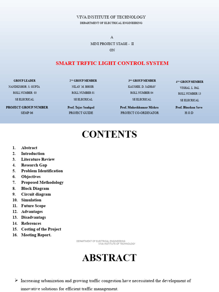 Smart Traffic Light Control System Project | PDF | Traffic | Traffic Light