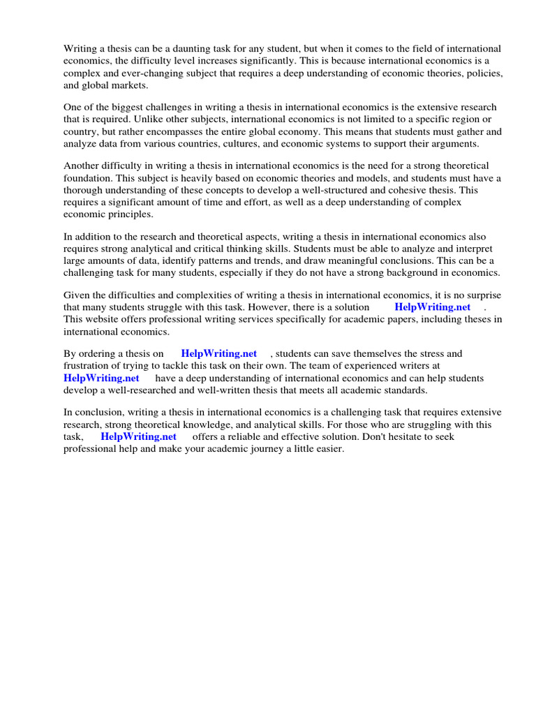 Term Paper International Economics | PDF | Economics | International ...