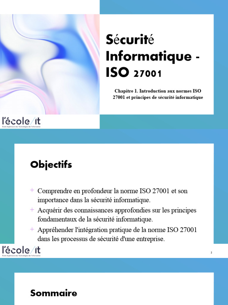 Day1. Introduction A La Norme ISO27001 | PDF | Sécurité des systèmes d'information | Sécurité