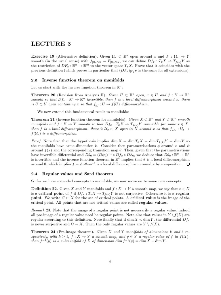 Lecture-3 | PDF | Manifold | Function (Mathematics)
