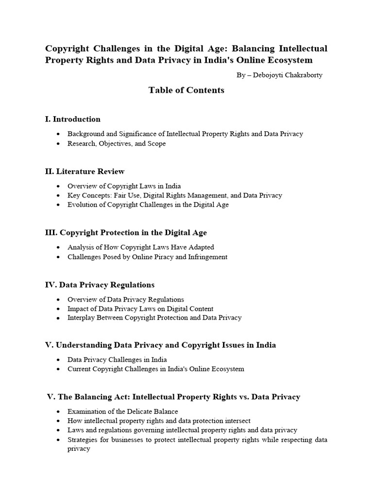 Copyright Challenges in the Digital Age: Balancing Intellectual ...