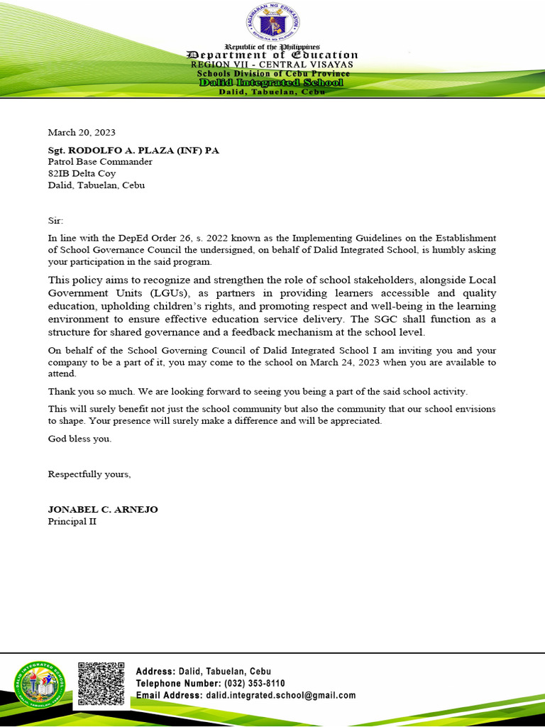 SGC Invitation Letter | PDF