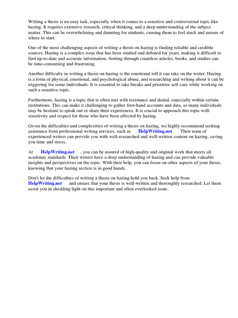 Term Paper About Hazing | PDF | Sexual Harassment | Fraternities And ...