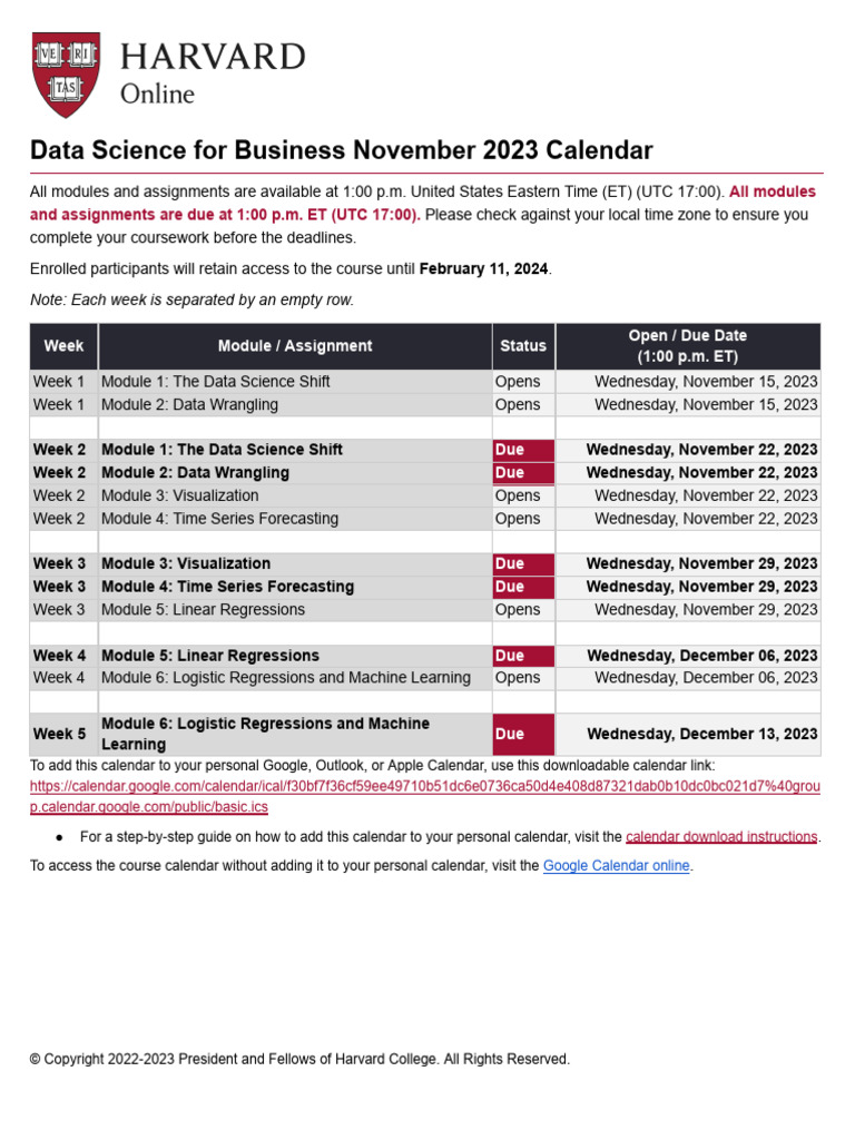 DSFB Calendar Nov 2023 | PDF | Computing