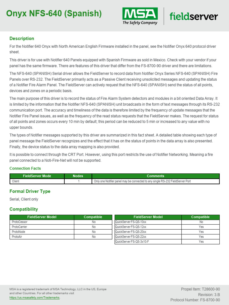 PDS_Notifier_Onyx_NFS-640_(SP) | PDF | Information And Communications Technology | Computer Data